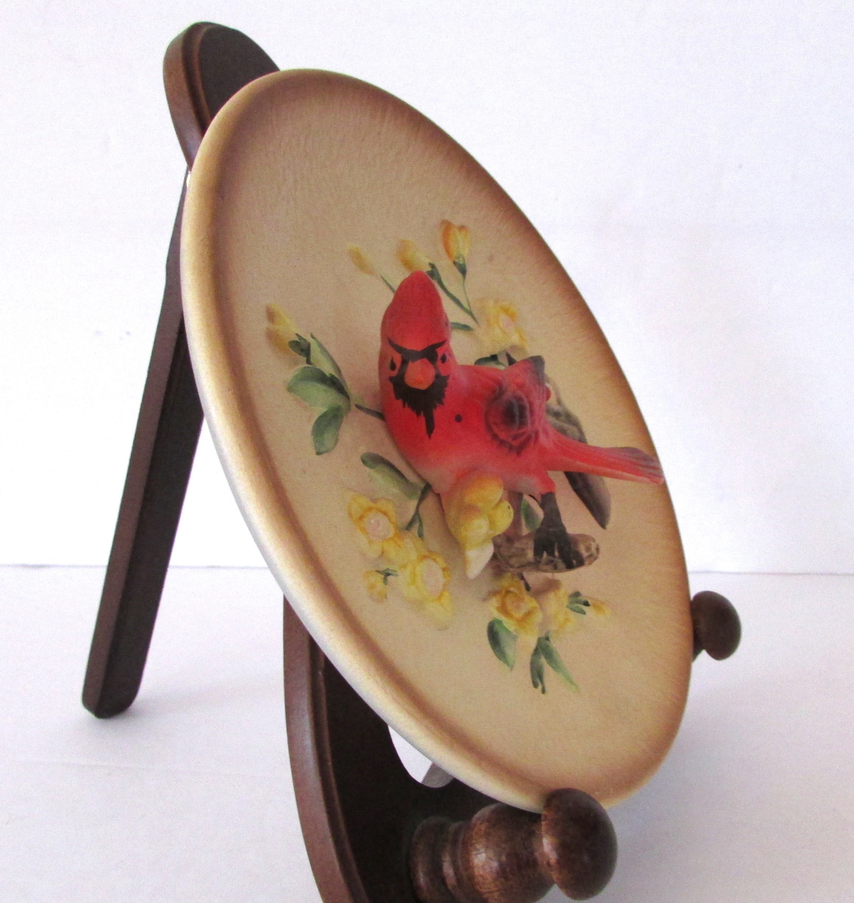 Superbe collectable 2D red cardinal wall bisque hanging | Etsy