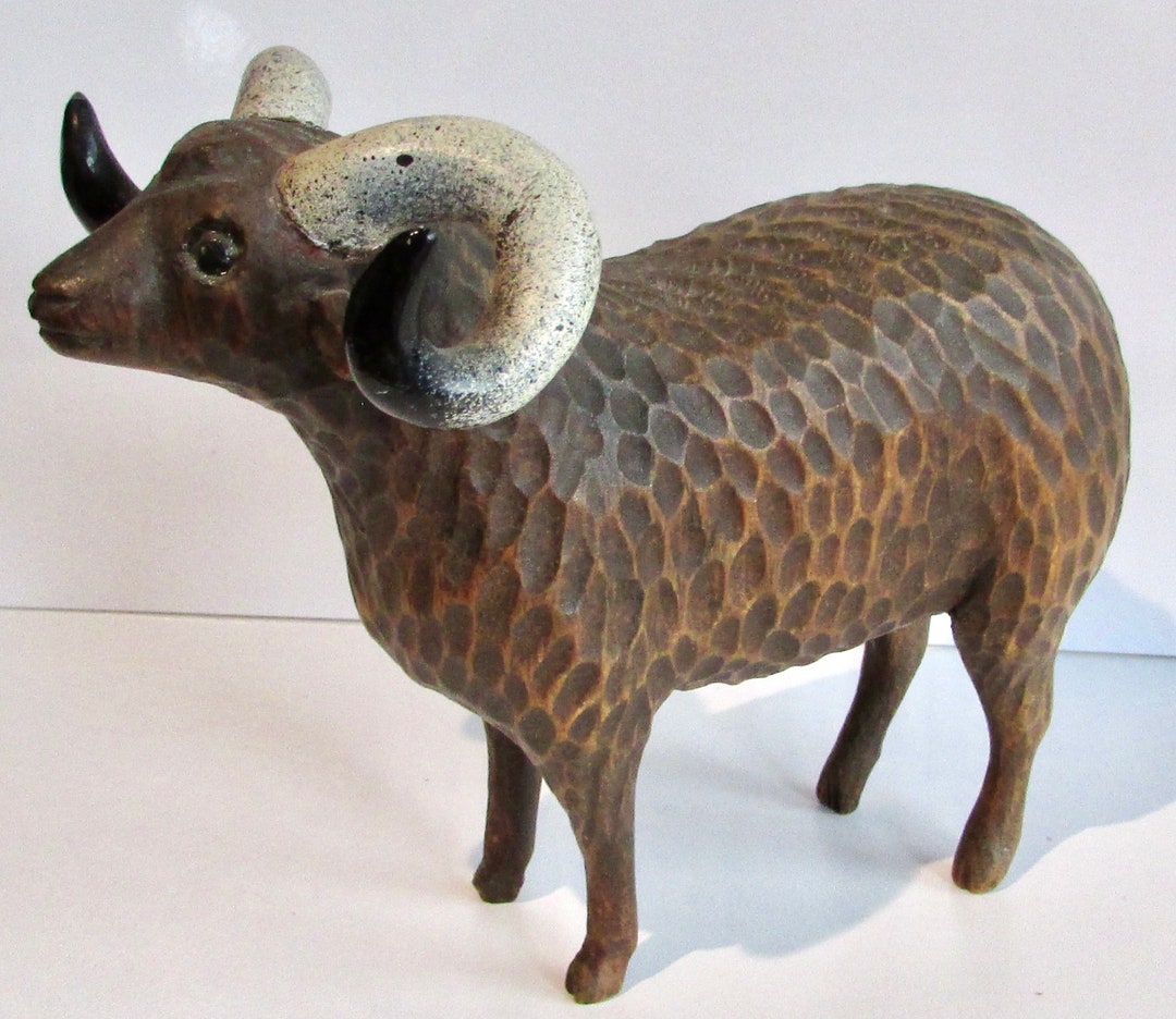 Beautiful Aries Wood Carving Sculpture Signed P BOSSÉ/ Very Pretty ...