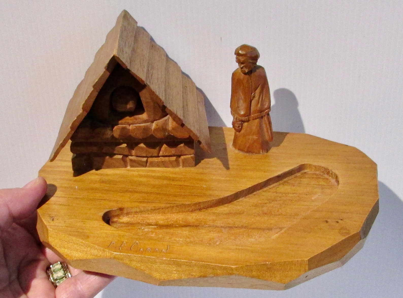 Antique P E CARON Wood Carving Sculpture Old Lacy Near the Bread Oven ...