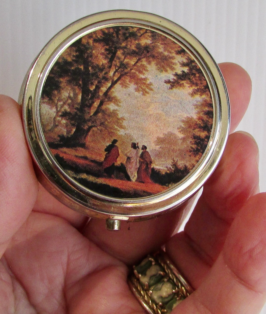 Vintage Beautiful Cigarette Travel Portable Pocket Purse Ash Tray ...