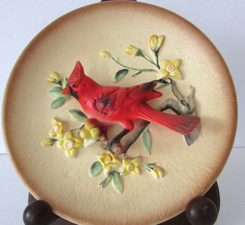 Superbe Collectable 2D Red Cardinal Wall Bisque Hanging - Etsy