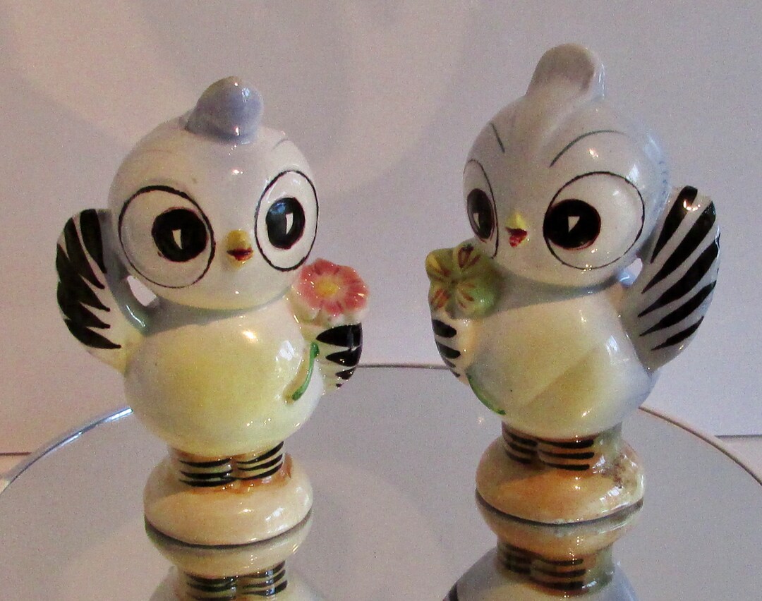Vintage Beautiful Japan Blue Jay Bird Salt Pepper Shakers/set ...
