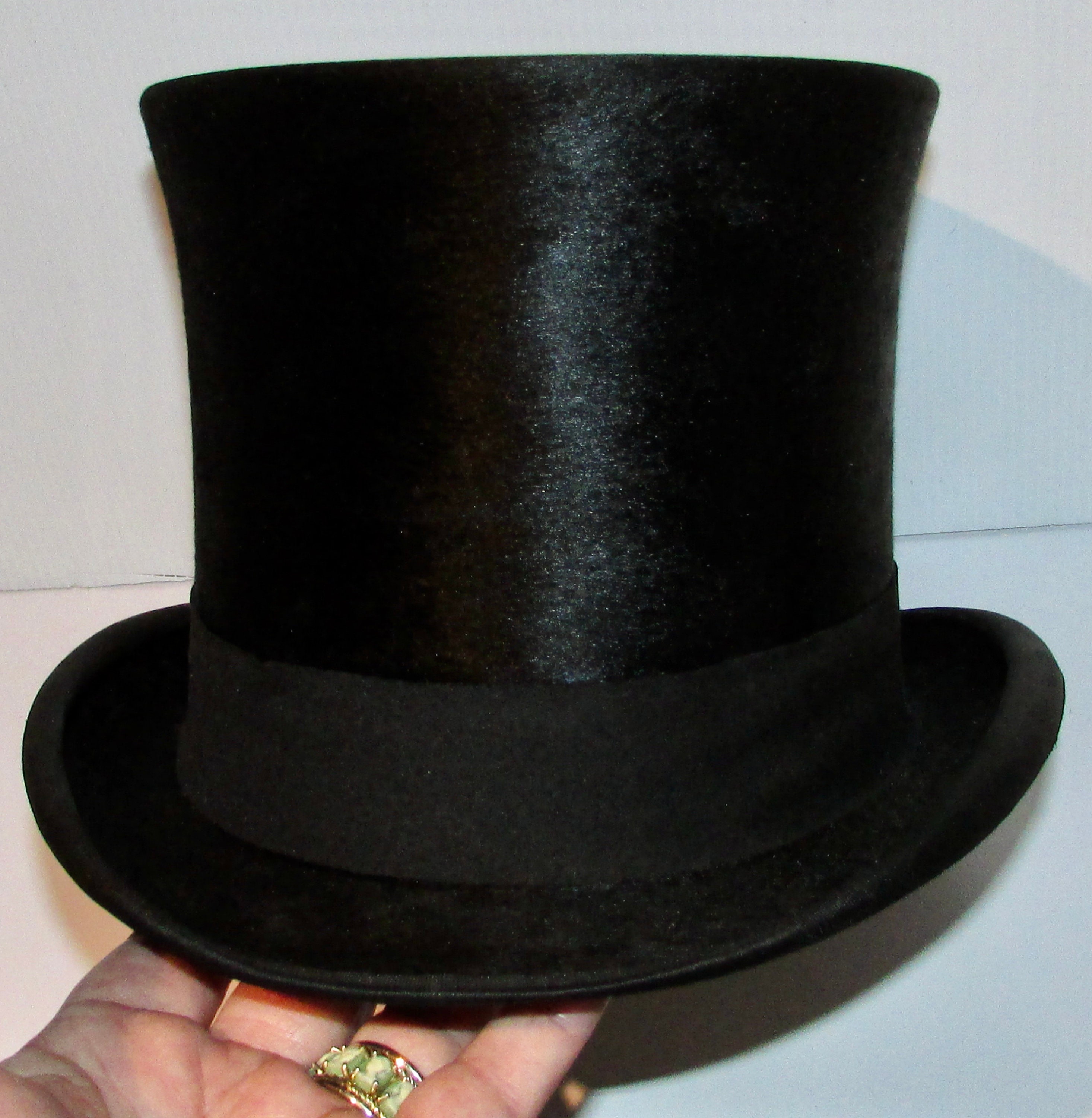 Antique Ceremony, Wedding Chic Black Beaver High Top Hat/très Joli ...