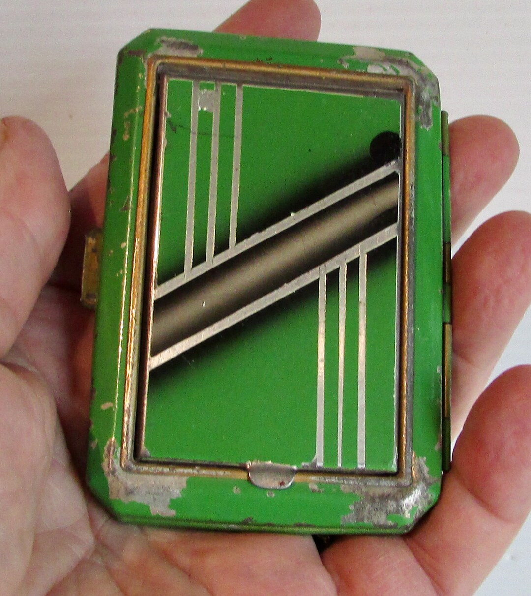 Art Deco Collectable Duo Powder Compact/cigarettes Tin Case/pretty Duo ...