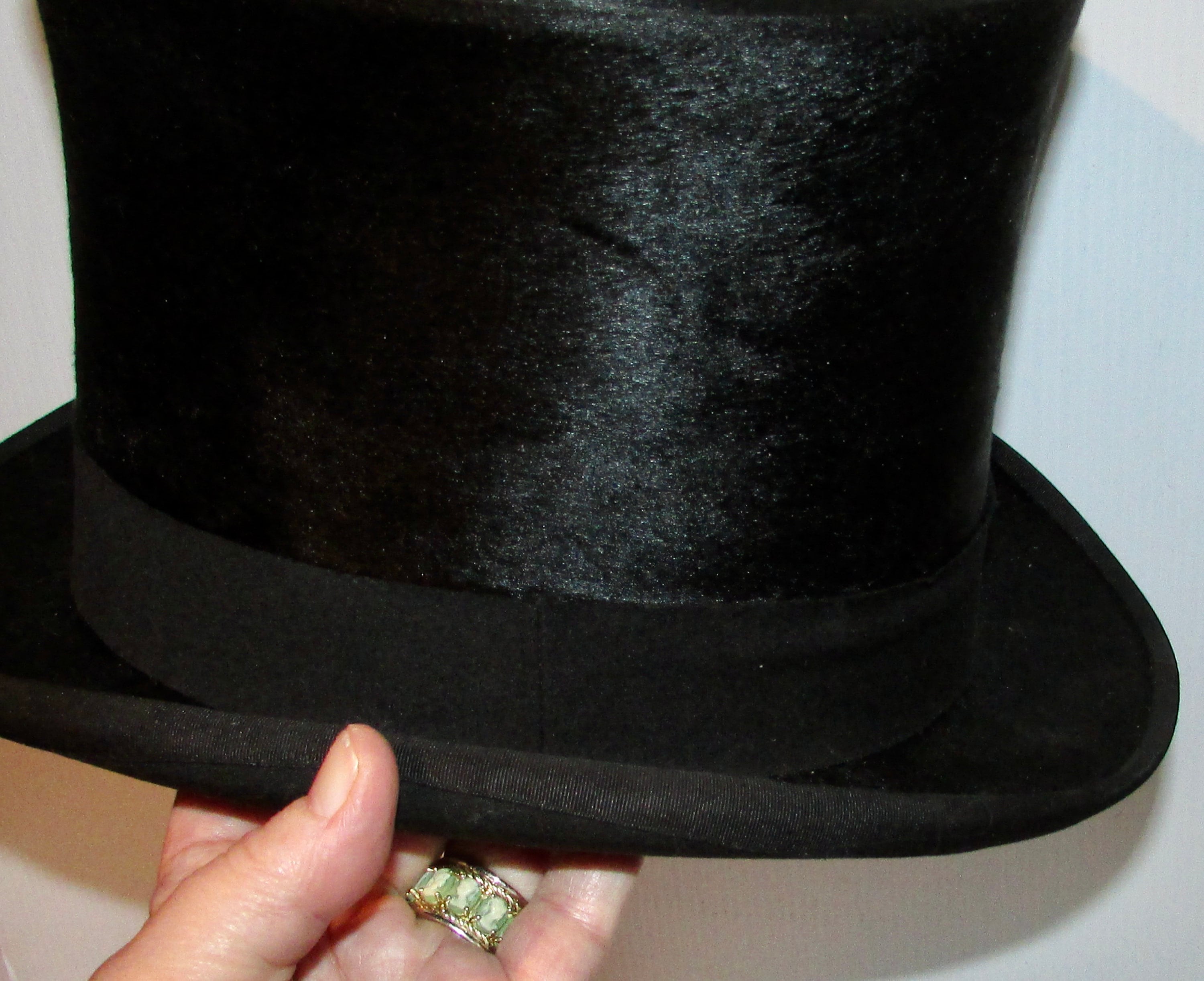 Antique Ceremony, Wedding Chic Black Beaver High Top Hat/très Joli ...