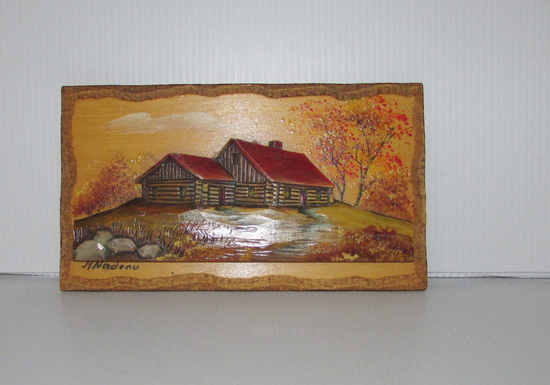Beautiful 3D Hanging Wood Carving Sculpture "old House" Canada Quebec ...
