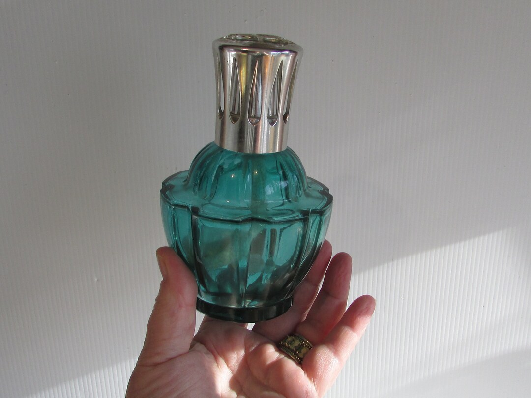 Beautiful Emeral Green Glass Berger Diffuser Lamp /silver Plated Top ...