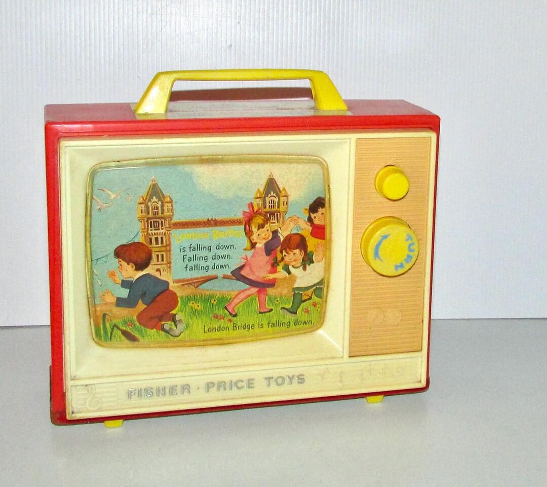 Vtg Fisher-price Giant Screen Music Box TV Picture 2 Stories/fisher ...