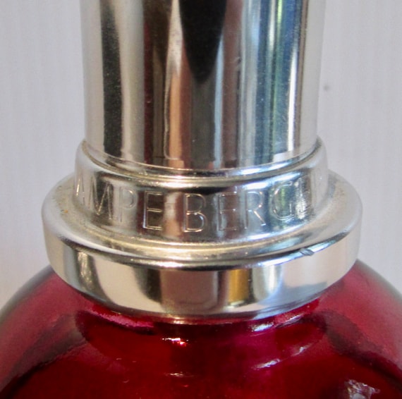 Vtg rare ruby red glass Berger diffuser lamp /silver … - Gem