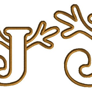 Antler Embroidery Design, Antler Applque, Letter J, Machine Embroidery ...