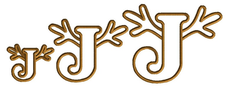 Antler Embroidery Design Antler Applque Letter J Machine | Etsy