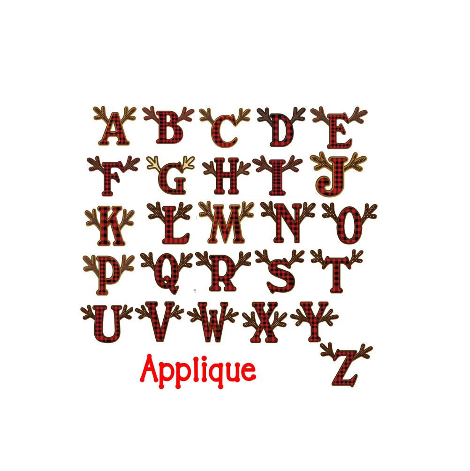 SALE Antler Applique Letters 26 Antler Letters 3 Sizes - Etsy