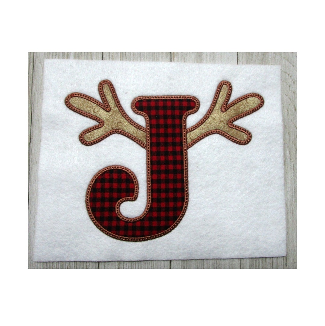 Antler Embroidery Design, Antler Applque, Letter J, Machine Embroidery ...