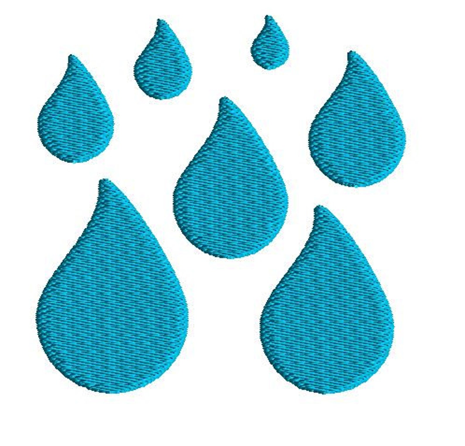 Drop Embroidery Design, Raindrop, Filled Stitch Drip, Embroidery Design ...