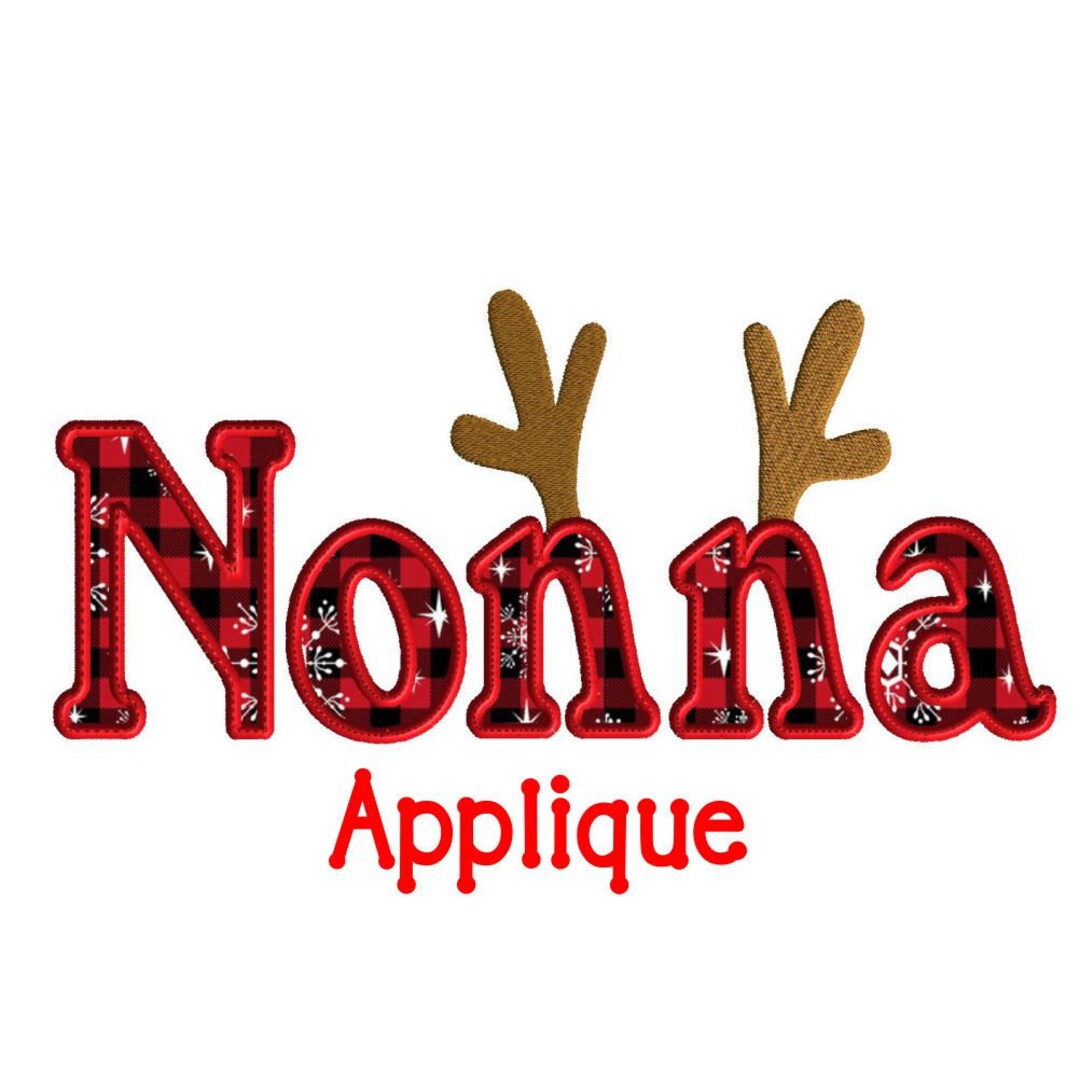 Nonna With Antlers Applique, Nonna Design, Nonna Appliques, Deer, Deer ...