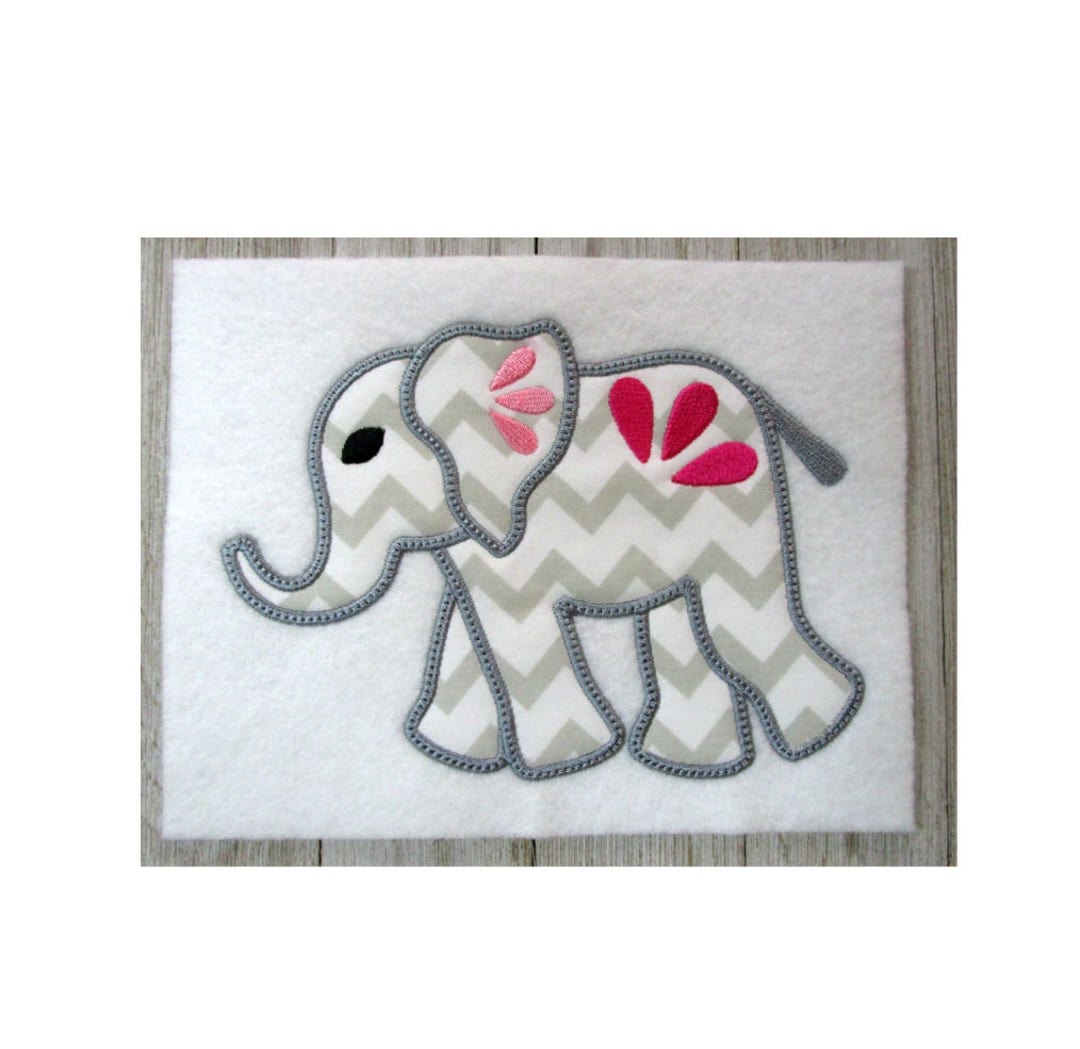Elephant Embroidery Design Elephant Applique Machine - Etsy