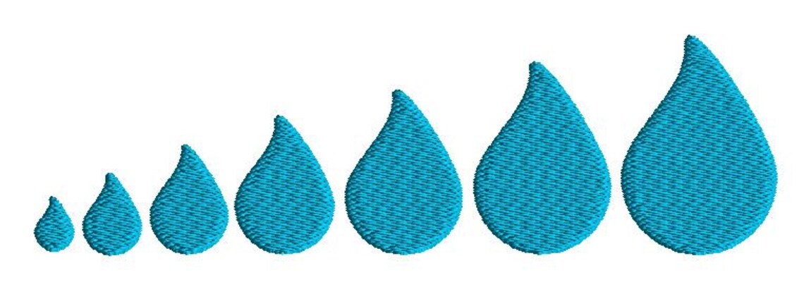 Drop Embroidery Design, Raindrop, Filled Stitch Drip, Embroidery Design ...