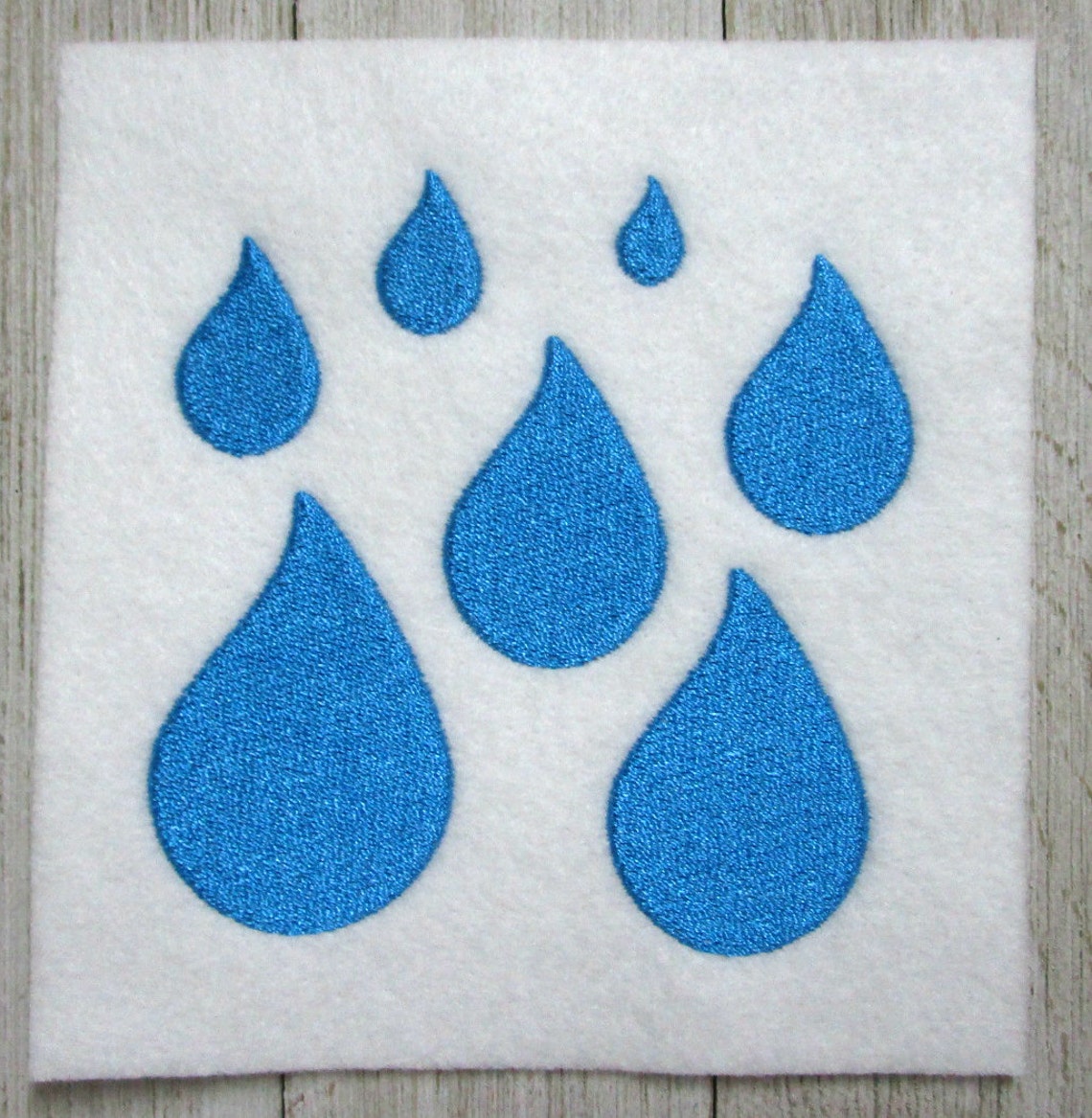 Drop Embroidery Design, Raindrop, Filled Stitch Drip, Embroidery Design ...
