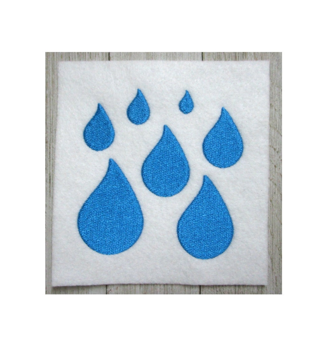 Drop Embroidery Design, Raindrop, Filled Stitch Drip, Embroidery Design ...