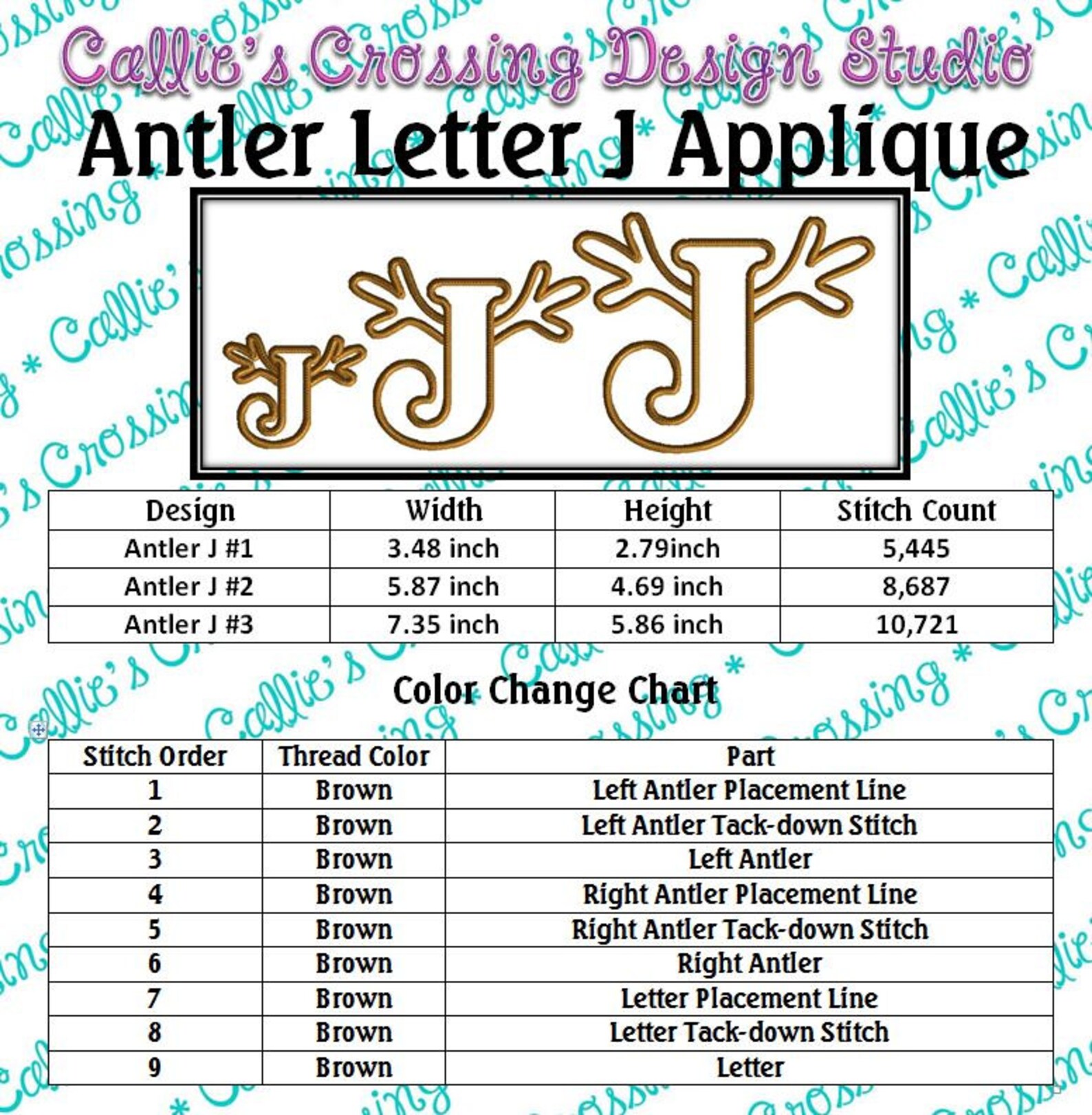 Antler Embroidery Design Antler Applque Letter J Machine | Etsy