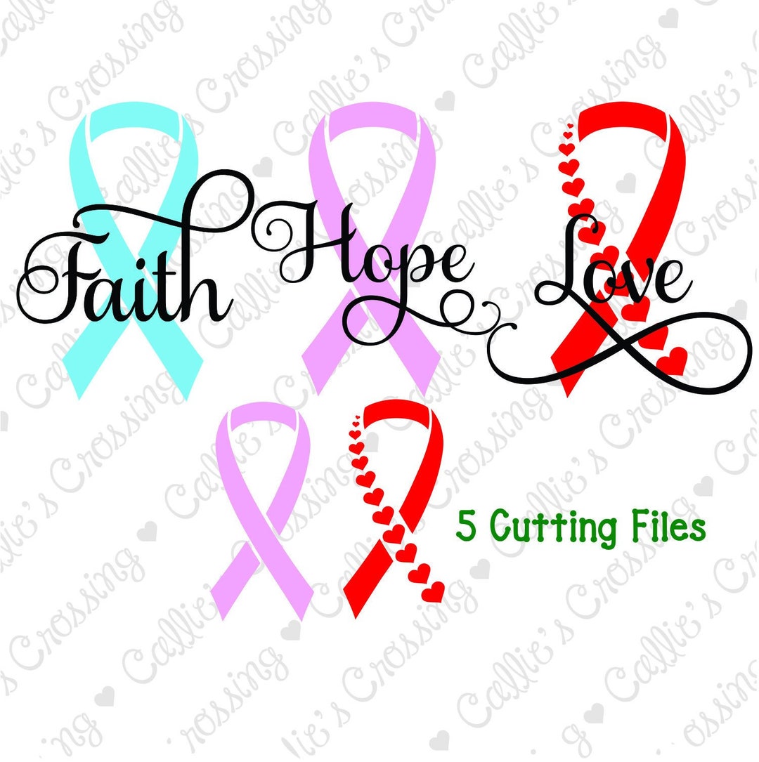 Ribbon SVG Cutting File Faith Ribbon SVG Cutting File Hope - Etsy