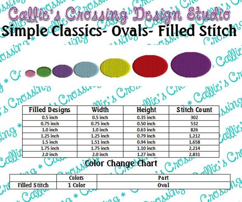 Oval Filled Stitch Embroidery Design Machine Embroidery 7 | Etsy