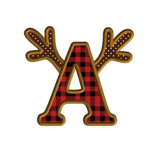 Antler Embroidery Design, Letter A, Antler Applique, Lumberjack Themed ...