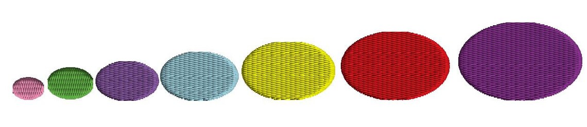 Oval Filled Stitch Embroidery Design Machine Embroidery 7 | Etsy