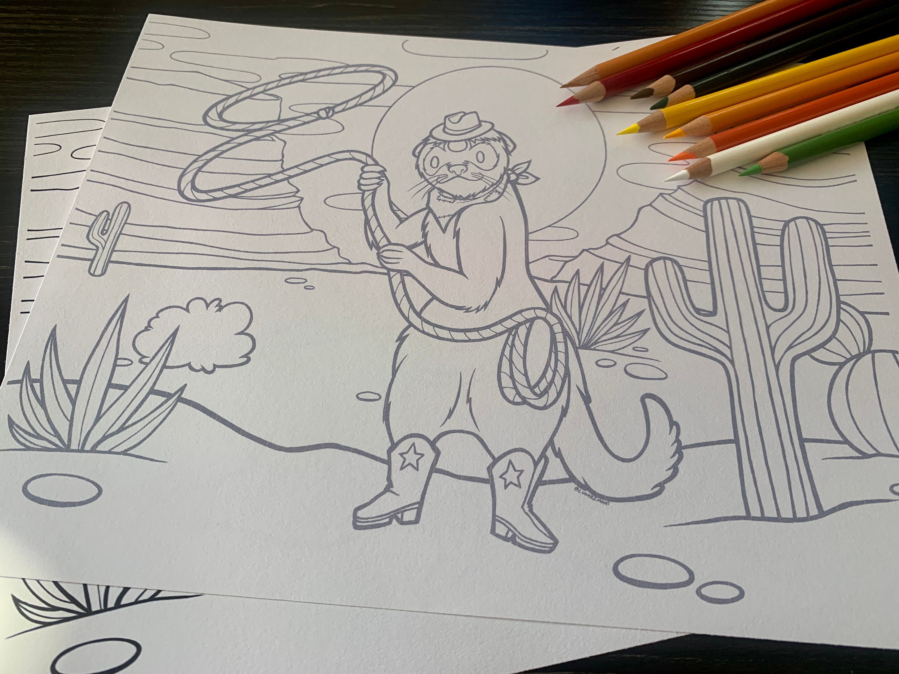 Outlaw Ferret Coloring Page Download - Etsy