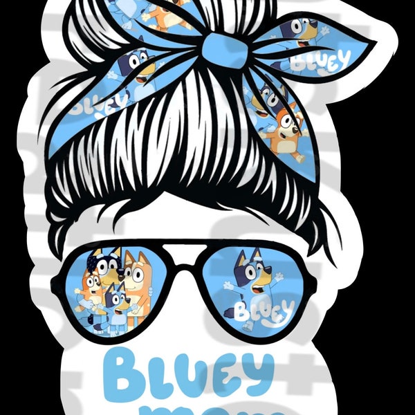 Bluey Messy Bun Mom Life Png - Etsy