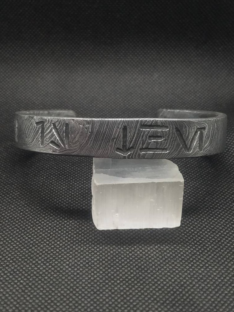 Hand forged beskar damascus steel aurebesh | Etsy