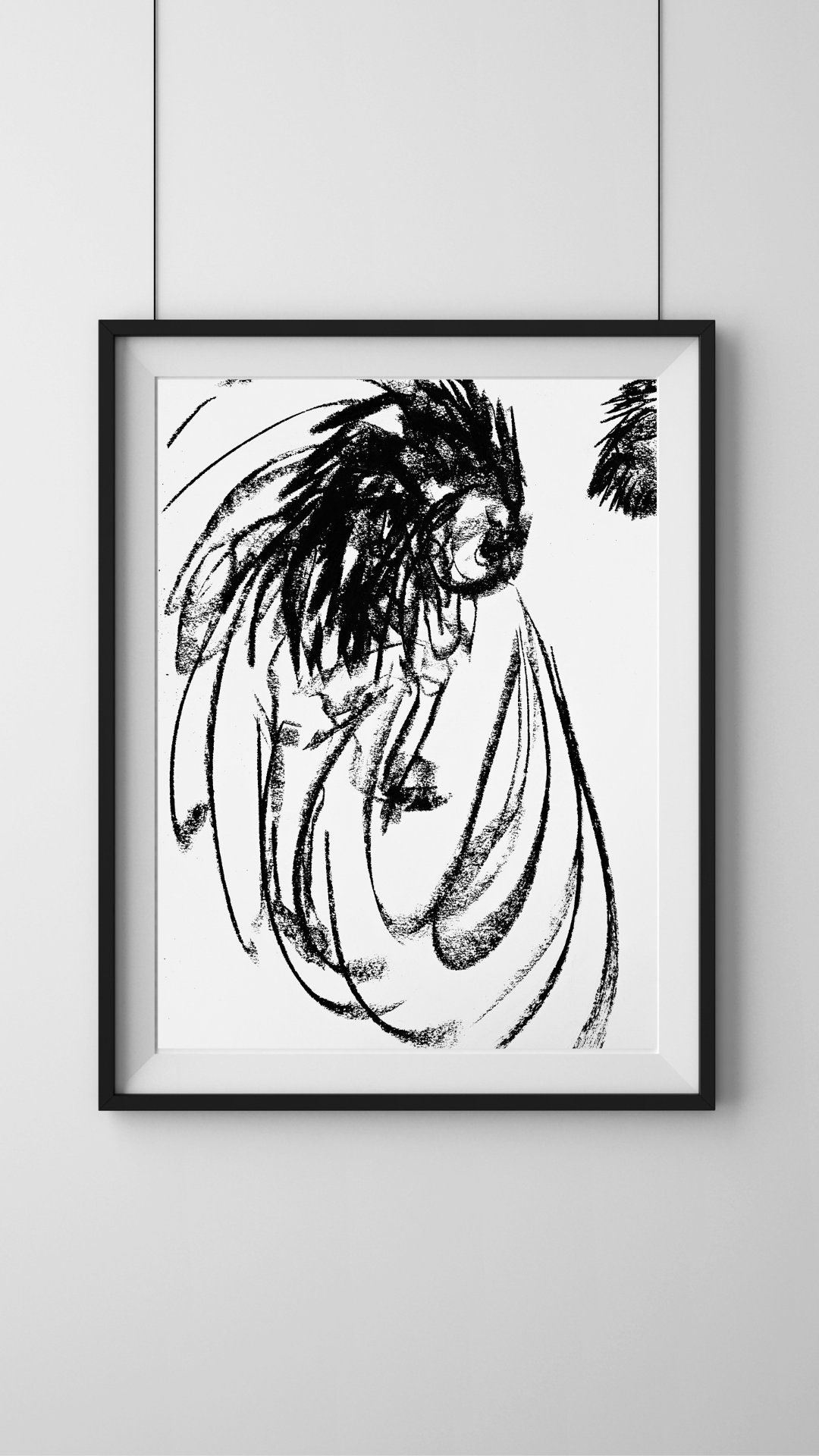 Original Abstract Charcoal Drawing. Abstract Art. - Etsy