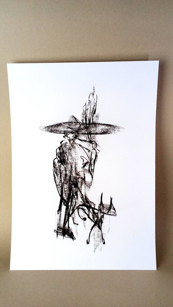Charcoal Drawing Abstract People