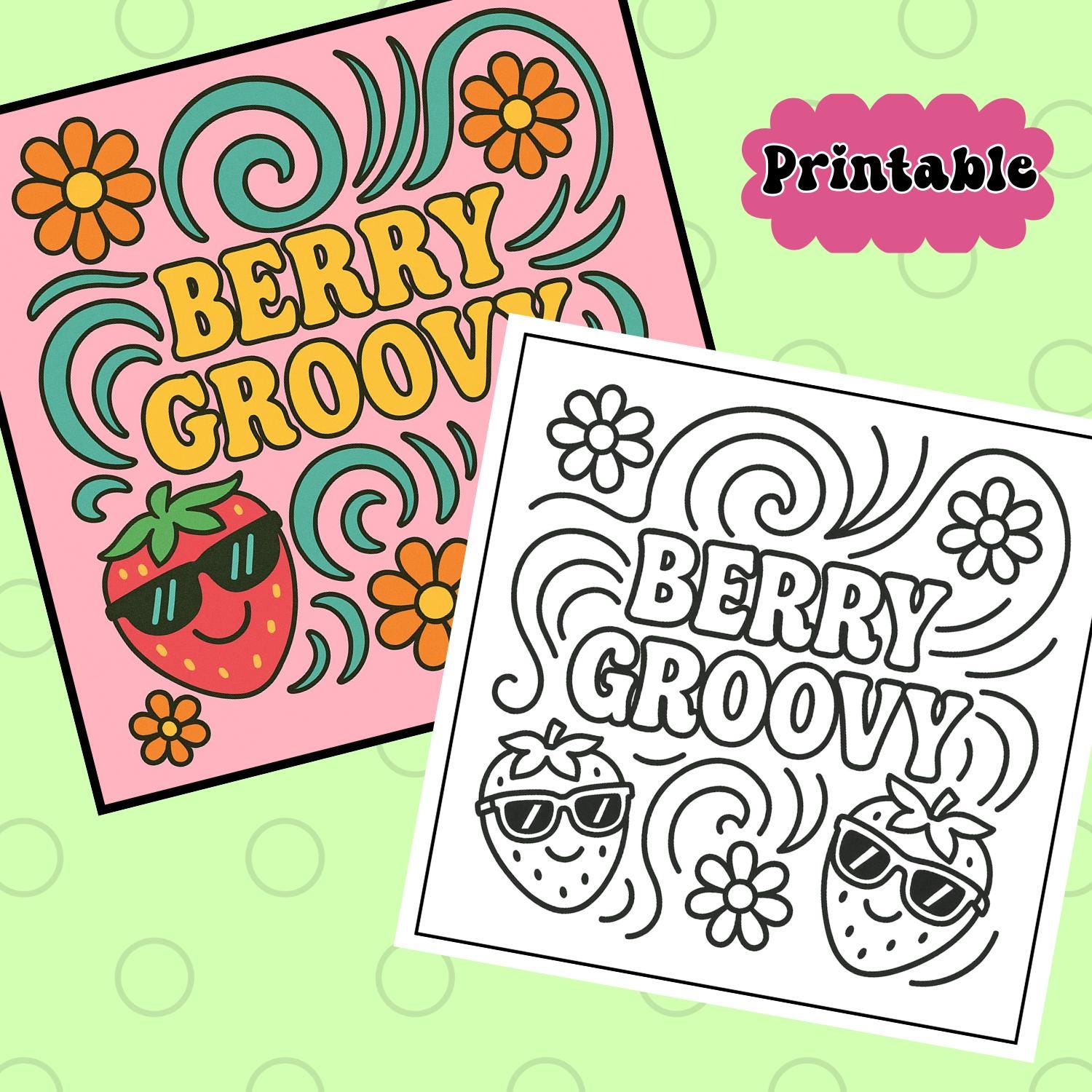 Peace, Love and Groovy Times Coloring Book – 1970s Retro Printable ...