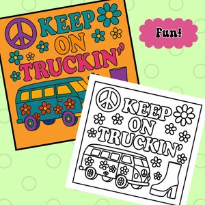 Peace, Love and Groovy Times Coloring Book – 1970s Retro Printable ...