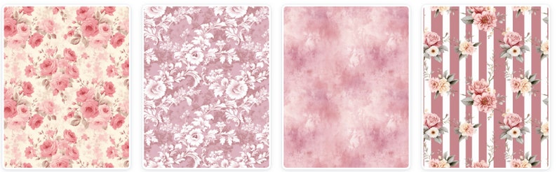 Dusty Pink Junk Journal Printable Backgrounds - 21 Page PDF - 21 ...