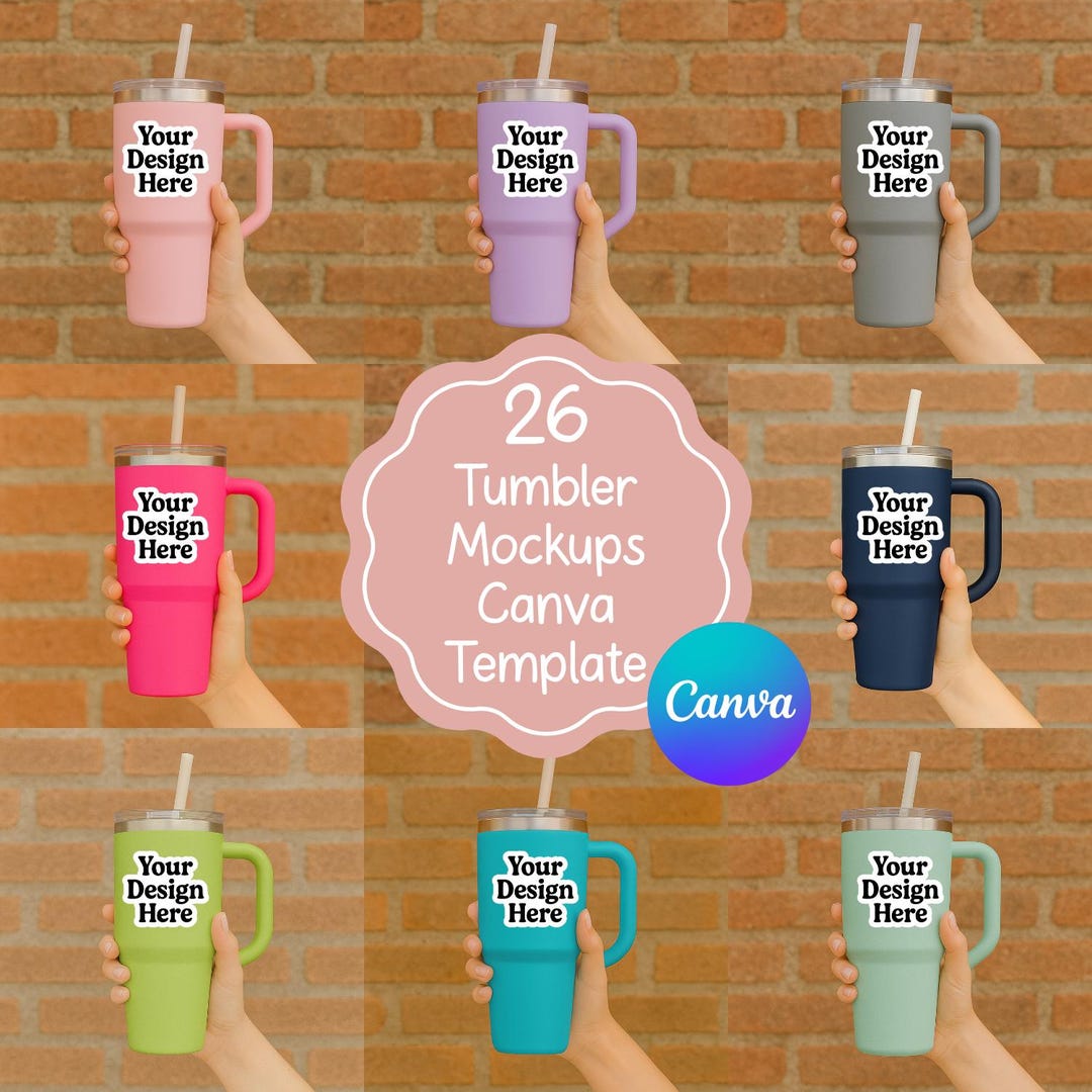Tumbler Mockup Canva Templates: Stanley Style Cup Pngs - Etsy