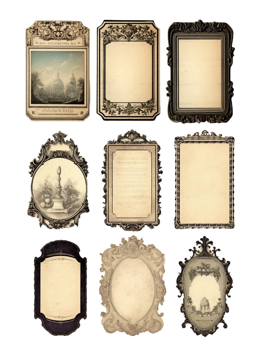 Antique Label Cut-outs for Junk Journaling, Scrapbooking, Card Making ...