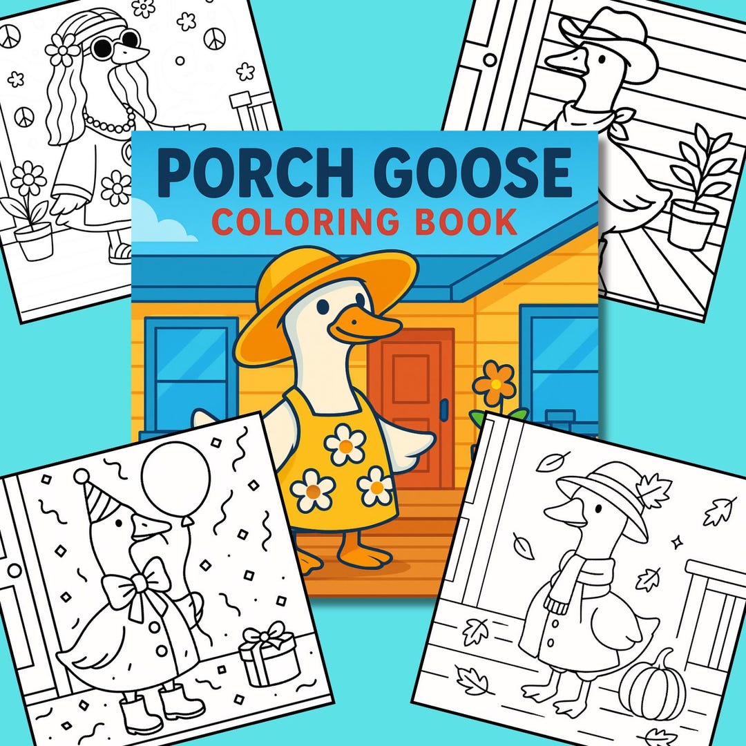 Porch Goose Coloring Book: 24 Funny Costume Pages (PDF Download) - Etsy