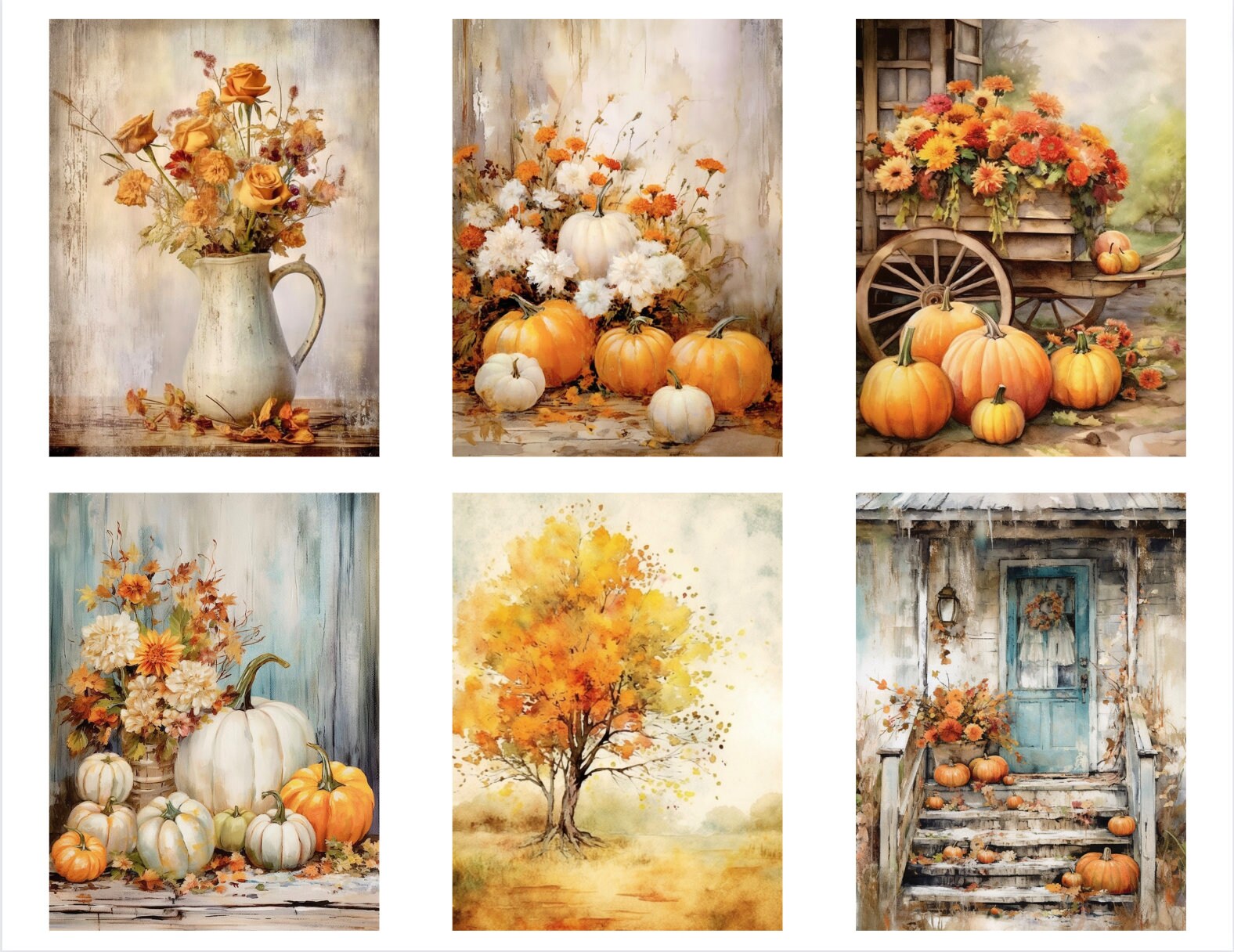 Watercolor Autumn ATC Cards: Printable Fall Designs (PDF) - Etsy