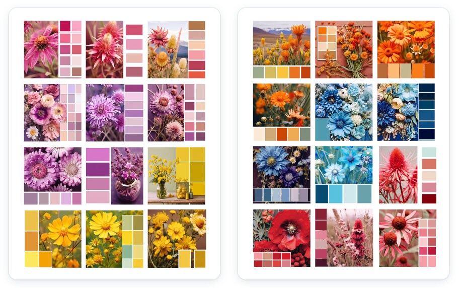 Wildflower Color Palette Junk Journal Printable - 6 Page PDF - 72 ...