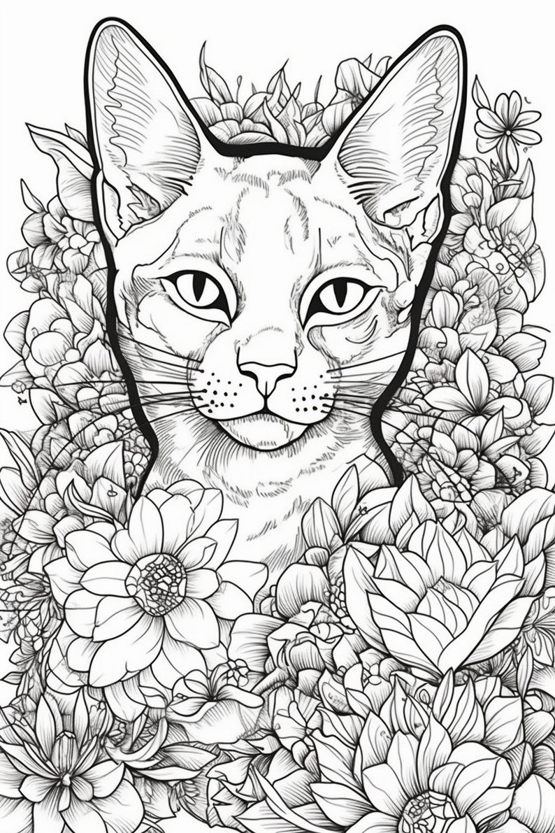 12 Charming Kitten Coloring Pages Cute Kittens With Flowers Printable ...