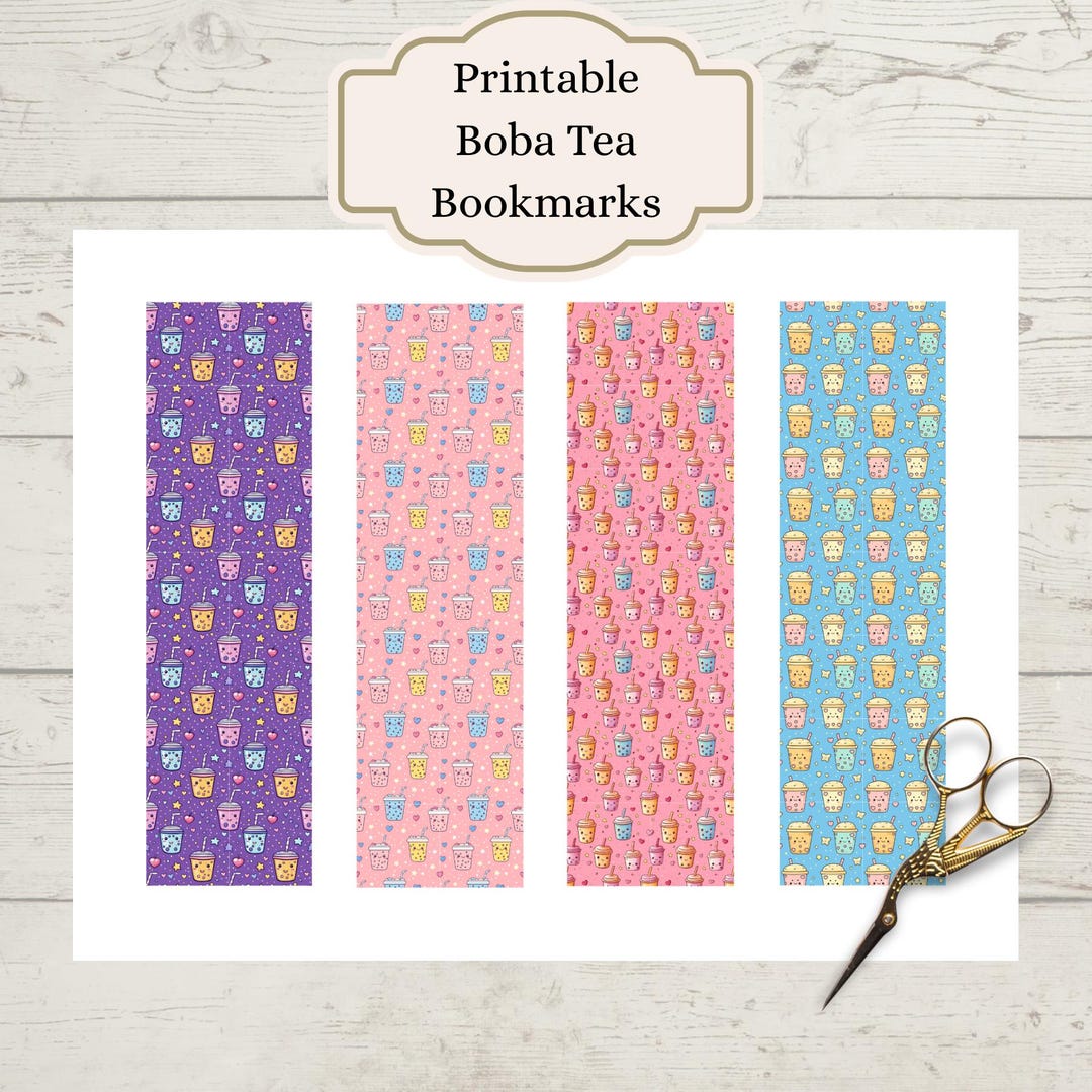 Printable Boba Tea Bookmarks – Kawaii Boba Digital Download – Cute ...