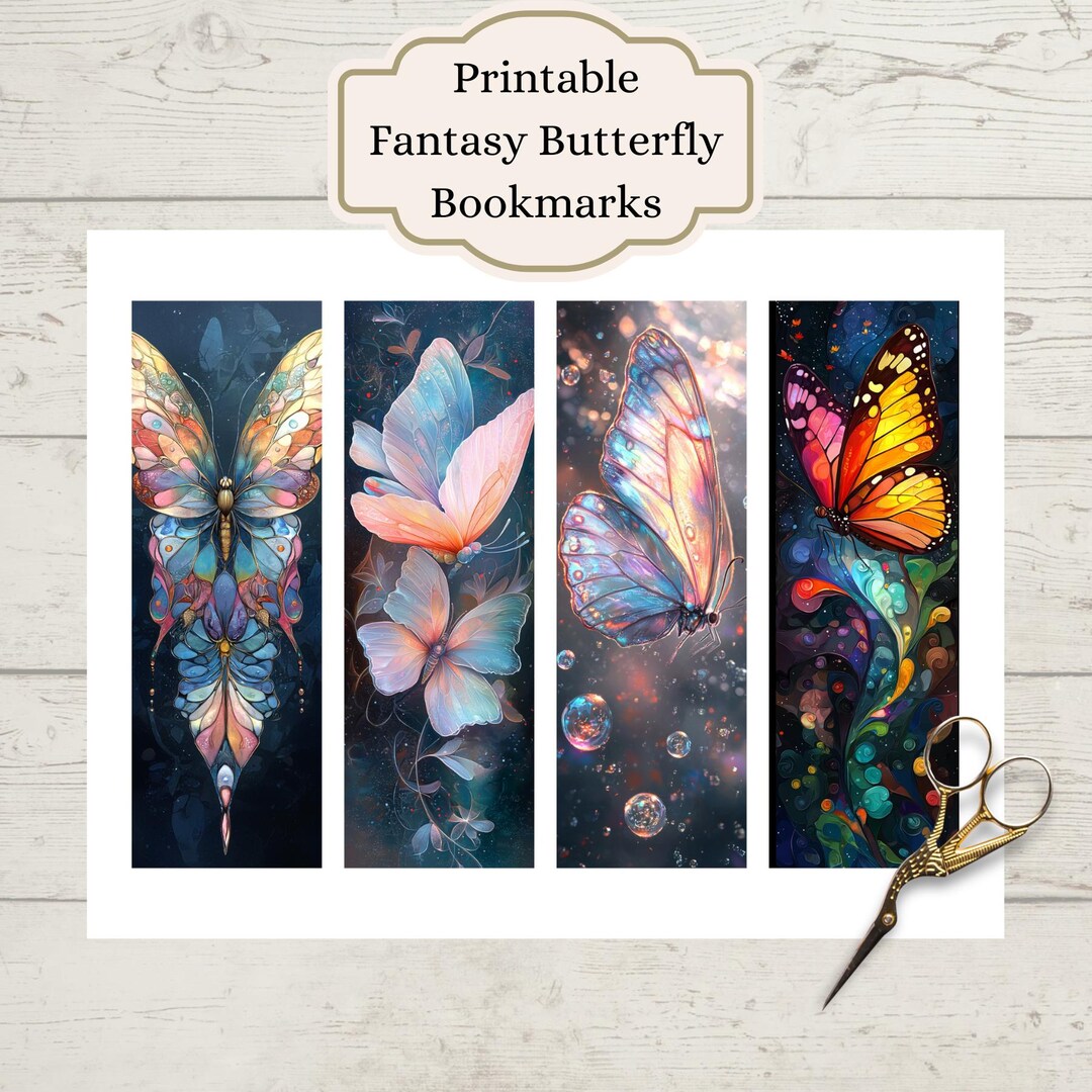 Fantasy Butterfly Bookmarks: Printable Designs (PDF Download) - Etsy