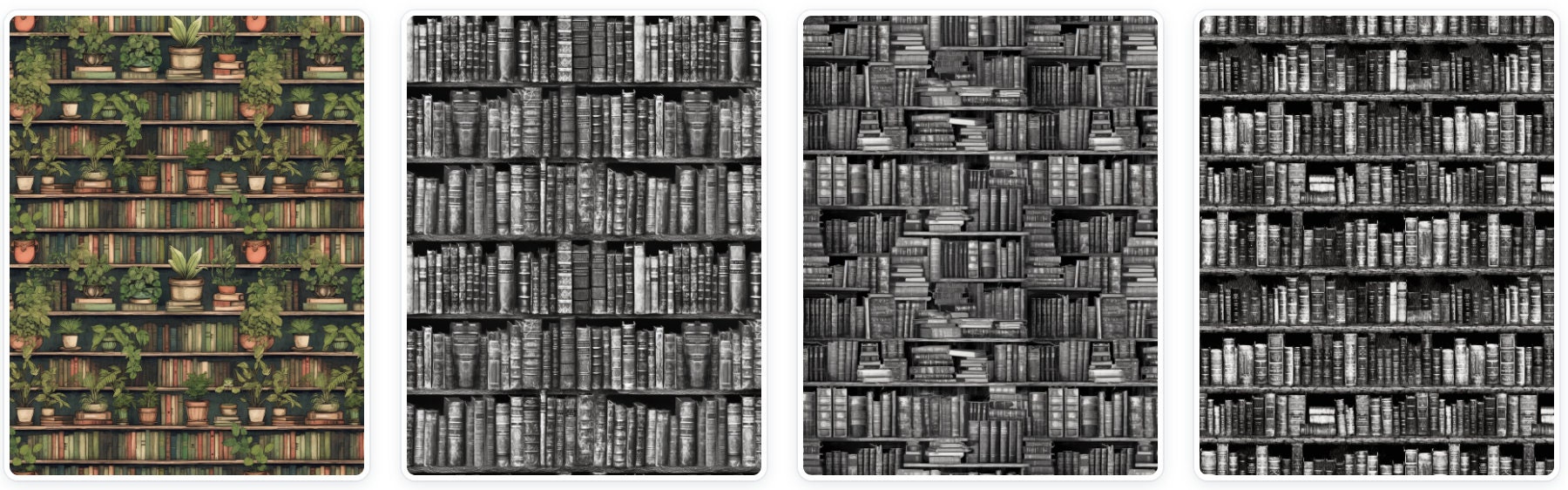 Bookshelves Printable Background Paper for Junk Journaling ...