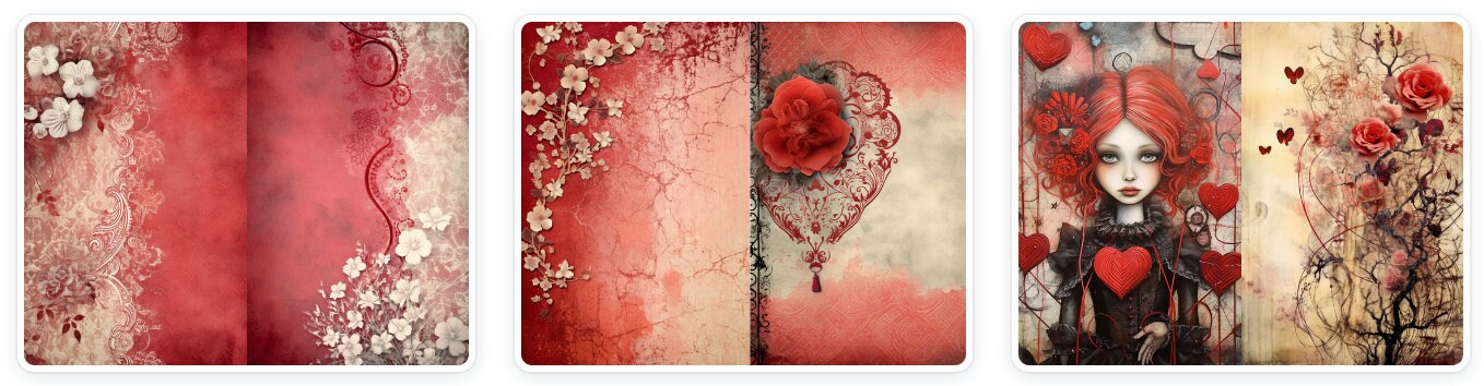 Valentine's Day Ephemeral Half Papers - Valentine Junk Journal Paper ...