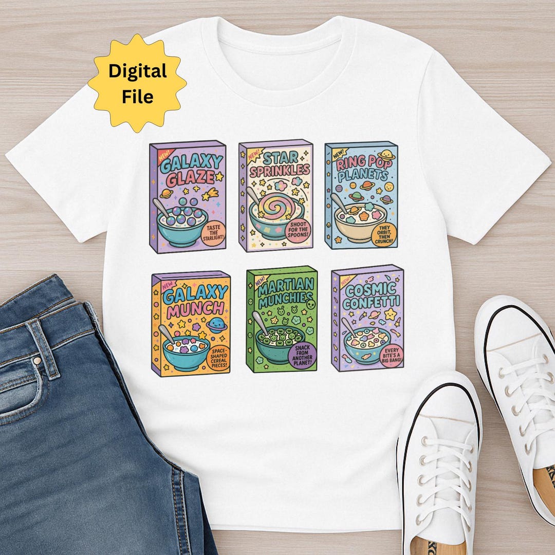 Space Cereal Box PNG Bundle – Cute Kawaii Alien & Galaxy Cereal Clipart ...