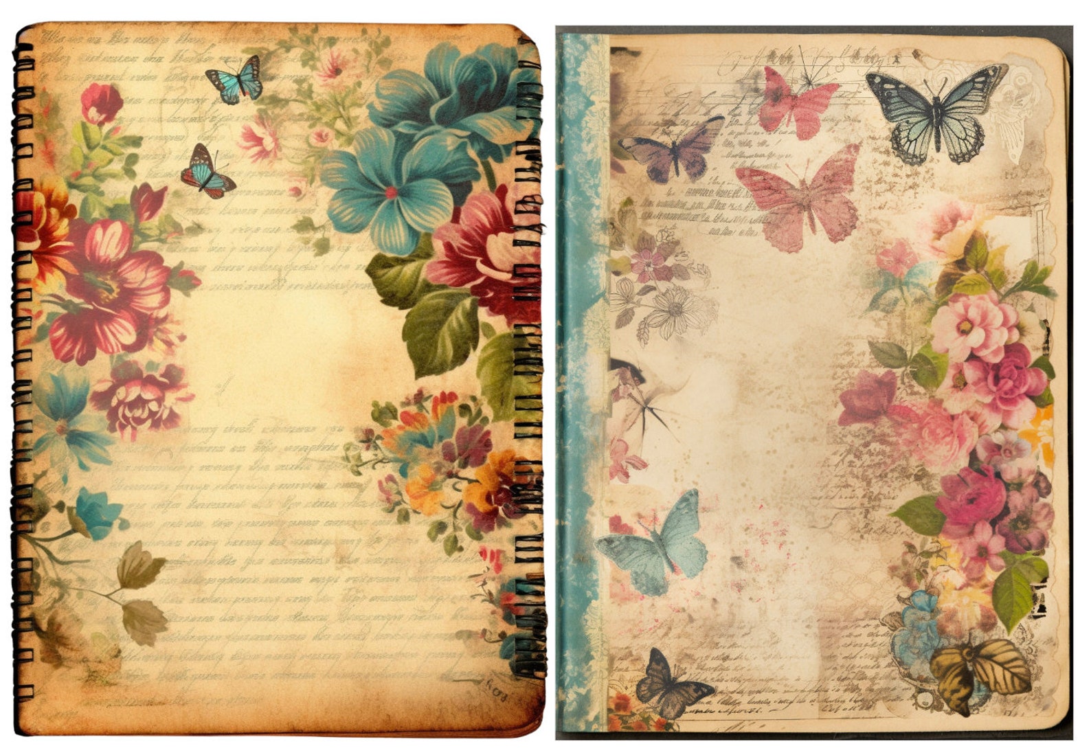 Shabby Ephemeral Background Papers Digital PDF File for Instant ...