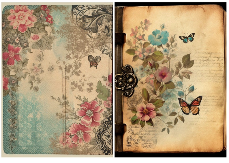 Shabby Ephemeral Background Papers Digital PDF File for Instant ...