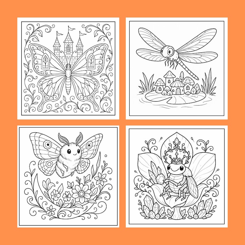 Enchanted Garden Bugs Coloring Book: 26 Fantasy Insect Art Pages ...